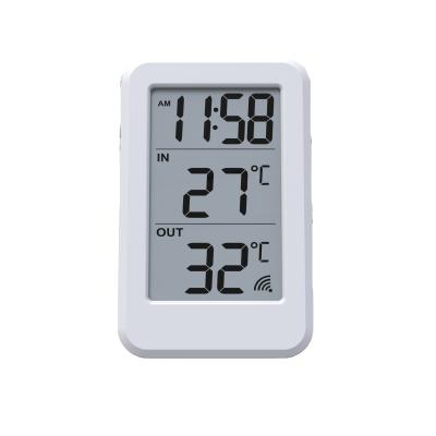China Wireless Digital Thermometer Hygrometer with LCD Clock - Indoor Outdoor Temperature Range -40°C to 70°C, 0.1°C Resolution for sale
