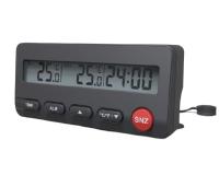 China YT6909 Splashproof Digital Car Thermometer 110x58x35mm with Indoor/Outdoor Temperature Monitor and Clock for sale