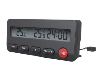 China YT6909 Splashproof Digital Car Thermometer 110x58x35mm with Indoor/Outdoor Temperature Monitor and Clock for sale