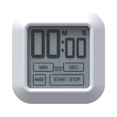 China Square Magnetic Digital Timer with Touch Screen LCD Display - 99 Minute Range, 2 AAA Battery Power, Model YT6738 for sale