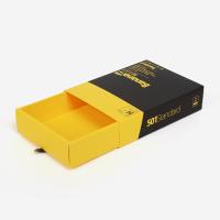 China Custom Eco-friendly Matte Yellow Storage Electronic Product Paper Slide Drawer Boxes Sponge Matt Lamination Embossed for Thin for sale