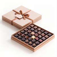 China Customizable for Champagne Gold Bow Triangle Base Lid Sponge Lined Wedding Gift Boxes for Chocolate Treat Candy Guest Gifts for sale