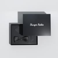 China Outlet Paper Bow Tie Necktie Pin Gift Set Box Package Wholesale Logo Tie Gift Set Men Bow Paper Packaging Box for Tie for sale