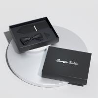 China Outlet Paper Bow Tie Necktie Pin Gift Set Box Package Wholesale Logo Tie Gift Set Men Bow Paper Packaging Box for Tie for sale