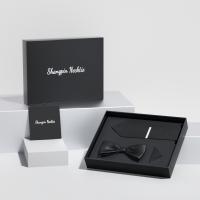 China Outlet Paper Bow Tie Necktie Pin Gift Set Box Package Wholesale Logo Tie Gift Set Men Bow Paper Packaging Box for Tie for sale