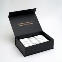 China Custom Black/Yellow Logo Luxury Recyclable Folding Magnet Gift Box Skincare Hard Cardboard Packaging Sponge Recycled Materials for sale