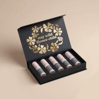 China Luxury Cosmetic Gift Box Embossed Gold Stamping Small Business Magnetic Packing Rectangle Lipstick Set Lip Recycled Materials for sale