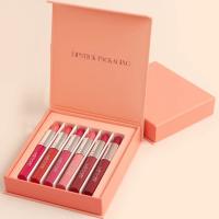 China Luxury Cosmetic Gift Box Embossed Gold Stamping Small Business Magnetic Packing Rectangle Lipstick Set Lip Recycled Materials for sale