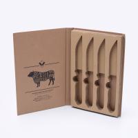 China High-End Custom Logo Printed Recycle Kraft Paper Corrugated Cardboard Knife Box Sponge Liner Kitchen Knife Packaging Box for sale