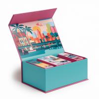 China Custom Luxury Pink Hard Coated Paper Magnet Boxes Recycled Cosmetic Gift Packaging Embossed Logo High-End Sponge Eye Cream for sale