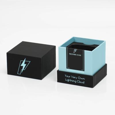 China Recyclable Electronics Accessories Gift Paper Box with Custom Logo Top Bottom Lid Base Heaven Earth Cover Embossed Printing for sale