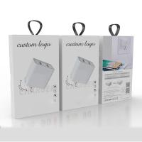 China Custom Logo Cardboard Phone Accessories Data Cable Packing Box Mobile Charger Packaging Box Charging Cable Box With Hanger for sale