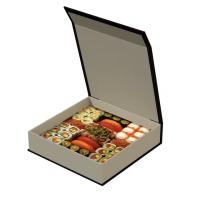China Customizable High-End Sushi Magnetic Rigid Cardboard Packaging Box Food Grade Recyclable Sponge Specialized for Gift Paper Logo for sale