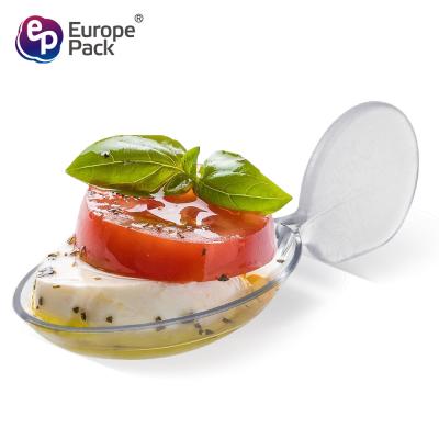 China New arrival BPA free PS plastic fish style dessert spoon for restaurant for sale