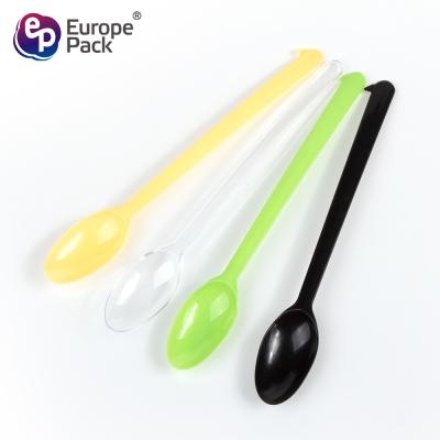 China Take away disposable plastic long spoon for smoothie for party for sale