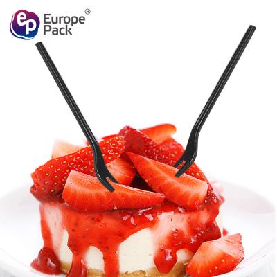China Hot Sale New Products disposable PS plastic two prong fruit fork for sale