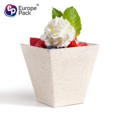 China EPK wholesale new material 200ml square shape wheat biodegradable cup for sale