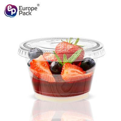 China Factory direct 120ml PET plastic pudding jelly cup with flat lid for sale