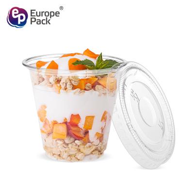 China New products disposable PET clear150ml smoothie cup with flat lid for sale