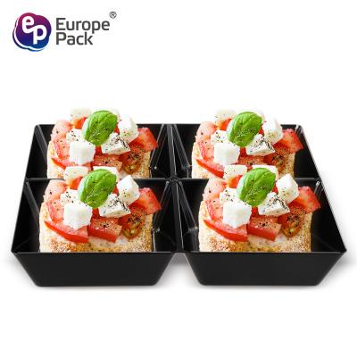 China BPA free disposable plastic candy 4-compartment wheat straw containers for dessert for sale
