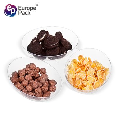China Eco friendly one time use tableware 3 compartments tray for food for sale