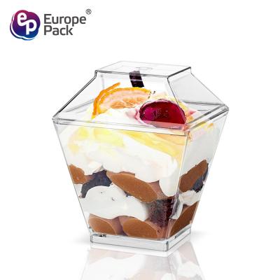 China Food grade party supply 2oz disposable plastic dessert cup with lid for sale