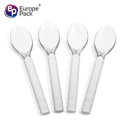 China Customized food grade  clear ice cream plastic spoon for sale