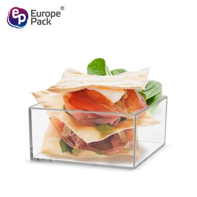China Custom transparent square food storage box clear mini plastic candy box for sale