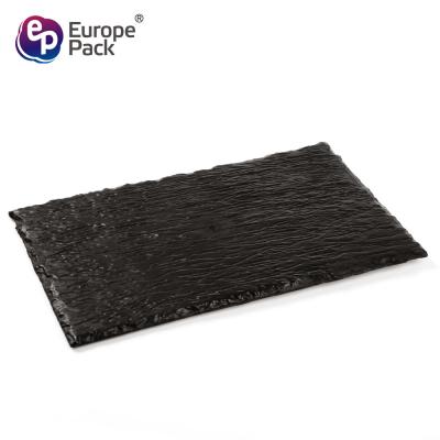 China Europe Pack new arrival square black plastic slate serving tray for sale