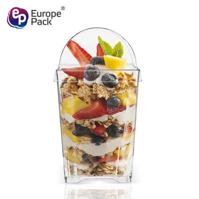 China Europe-Pack hot sale food grade square dessert cup with PET lid for sale