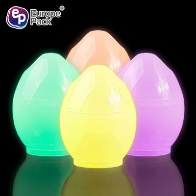 China Party supplies high quality egg shaped 135ml ps plastic dessert luminous cup for sale