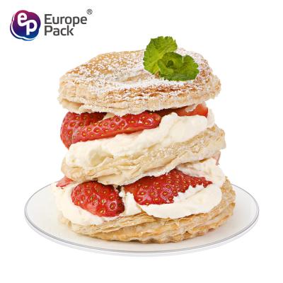 China Wholesale round shape disposable plastic cake tray with handle for sale