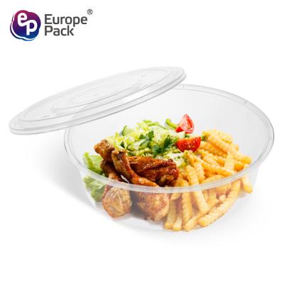 China 2500ml Kitchen airtight food container disposable thermoforming plastic PP storage bowl with lid for sale