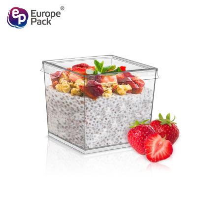 China Tiramisu dessert cake square plastic jelly mousse cup plastic  ice cream cups for sale