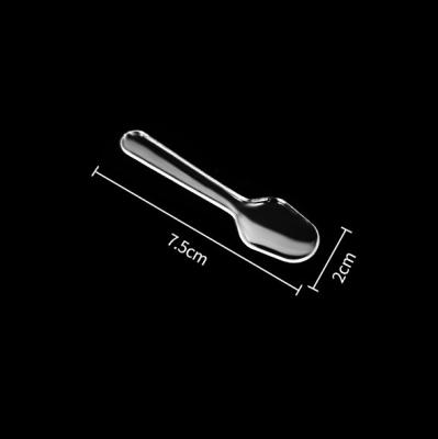 China Custom Party Mini Flat Disposable PS Plastic Tasting Serving Yogurt Jelly Ice Cream Spoons for sale