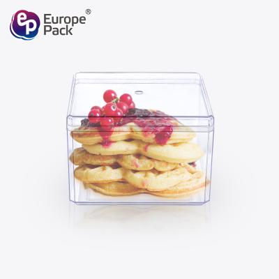 China Custom ps hard transparent plastic wedding party candy cookie cake packaging container for sale