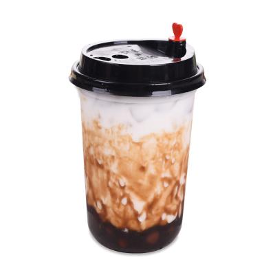 China Disposable Clear Cold Drink With Lids 16oz 500ml Milk Tea Fat U-shaped Plastic Pet Cup for sale