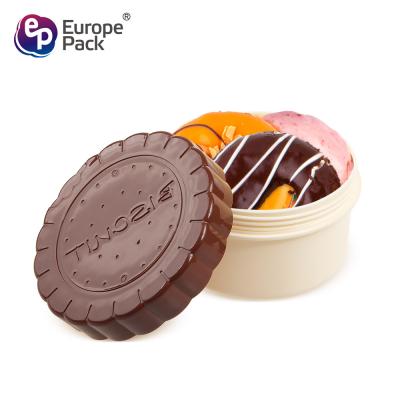 China Biscuit Packaging Box Storage Dessert Chocolate Case Plastic Packing Round Clear Food Cookie Fruits Box for sale