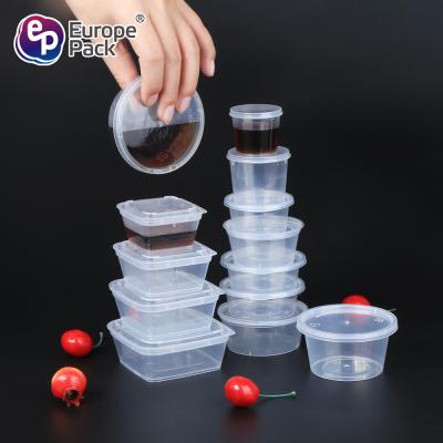 China 1oz 1.5oz 1.6oz 2oz 3oz 4oz dipping chili take out disposable PP clear square round mini plastic sauce cup with lid for sale