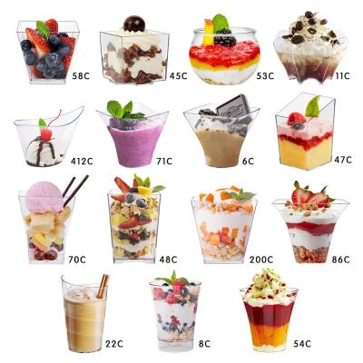 China Plastic Cup Reusable Transparent Food Customized Logo Acceptable Factory Direct Sale Various Sizes Custom Pudding Desser for sale