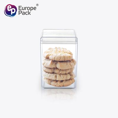 China Wholesale plastic food storage cookie and candy container transparent round sealable jars with lid baked goods packaging for sale