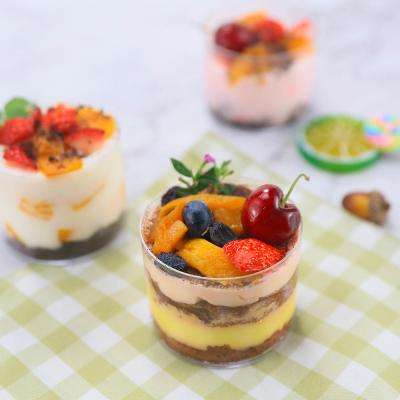 China Hotel Party Wedding Plastic Tableware 180ml Round Disposable Plastic Mini Dessert Cup for sale