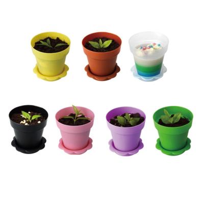 China Creative Multi-Colored Plastic Mousse Flower Potted Cake Cups For Party Supplies Baking Pastry Tools for sale
