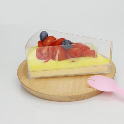 China Plastic Arc Triangle Clear Mousse Pudding Cup 8 Inch Cake Dessert Cup Mousse Box Food Customized Logo Acceptable for sale