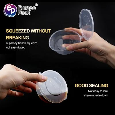 China wholesale 1oz 1.5oz 2oz 3oz 4oz PP Fast food round clear disposable sauce cup plastic with lid for sale