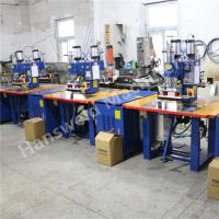 China Dual Head Leather Logo Embossing Machine foot Pedal High Frequency for sale