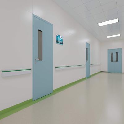 China Steel Airtight Swing Door for Cleanrooms - 800-1000mm Width, 2100-2200mm Height with 5mm Tempered Glass for sale