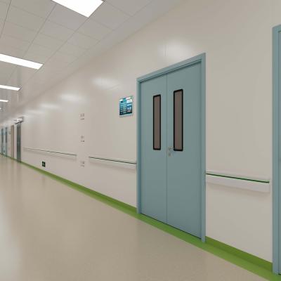 China Hinged Airtight Steel Cleanroom Door 1100-1500mm Width with 5mm Tempered Glass Window and 100,000+ Cycle Testing for sale