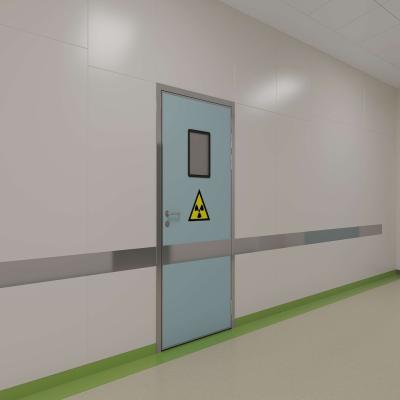 China Galvanized Steel Lead Lined Radiation Protection Door 1-5mm Lead Shielding for X-Ray CT Rooms 600×350mm Window for sale