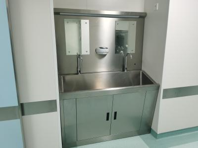 China Galvanized Steel Medical Scrub Sink 800-2400mm with Sensor Faucet and Thermostatic Control for Hospital Use for sale